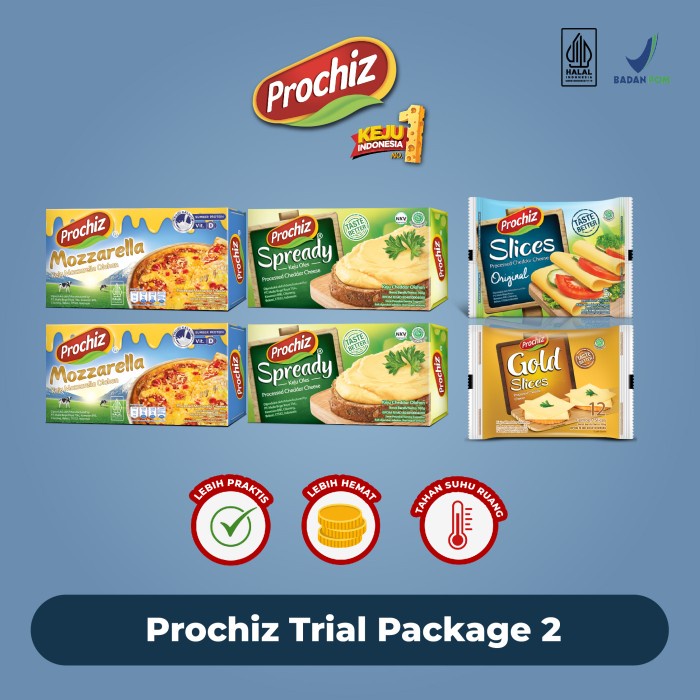 Latest Prochiz Trial Package Cheese (Cheddar & Gold Slice, Spready ...