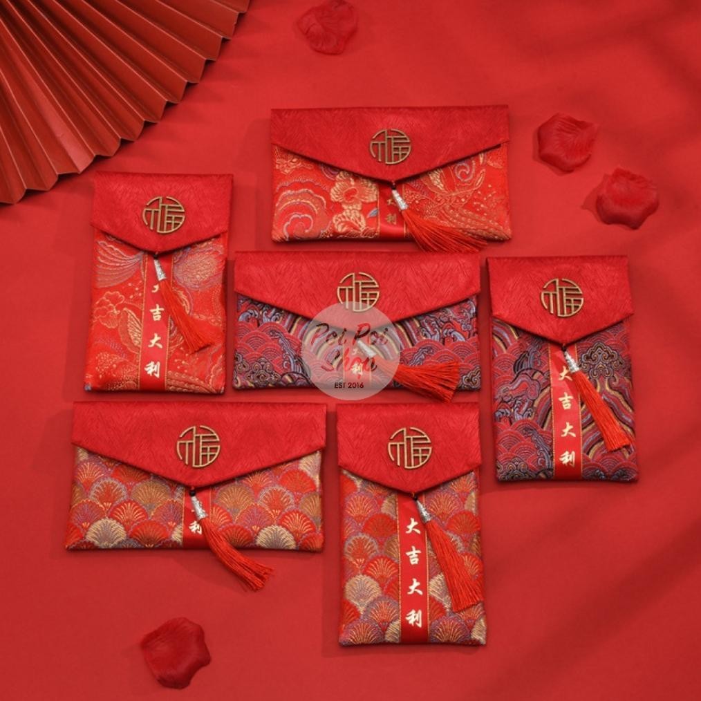 "Super Angpao Wallet Fabric Pin Embossed Motif 2024-chinese New Year ...