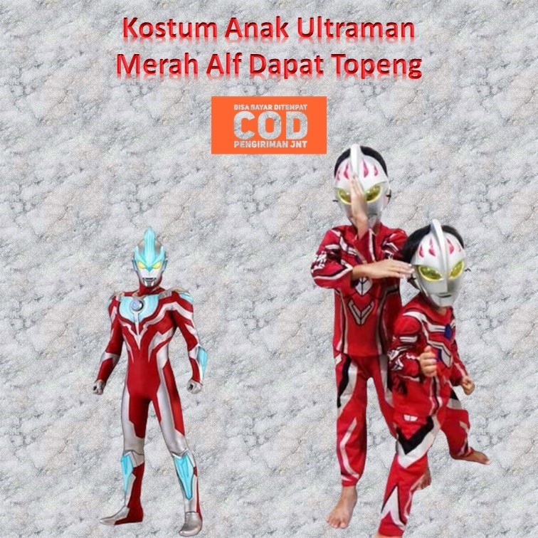 MERAH Ultraman red children's costume alf gets a mask | Shopee Philippines