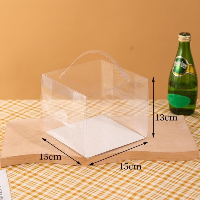 Cake Box Transparent Box Cake Box Clear Mica Cake Box + Handle | Shopee ...