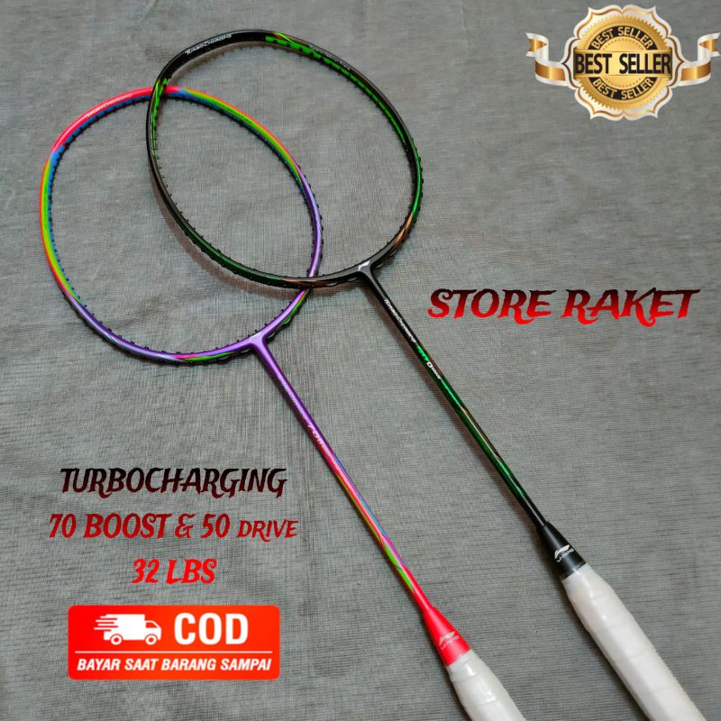 Turbocharging BADMINTON Racket 70 BOOST & 50 DRIVE ASEAN PREMIUM 32 LBS ...