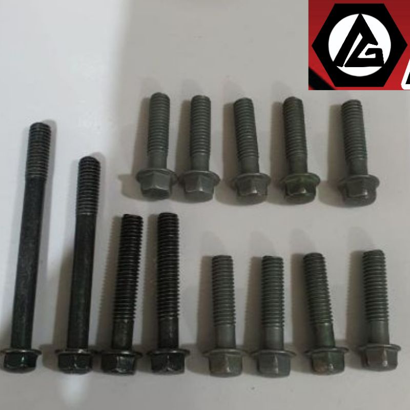 HIJAU MESIN Engine Block Bolt Flange Bolt 6x100 Key 8 Green | Shopee ...