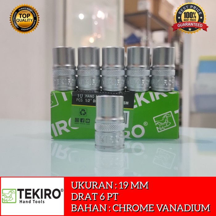 MATA TEKIRO Sock Eye 19 mm 1/2 inch 6 PT Hand Socket Socket Wrench 19 mm 1/2" inch DR 6 PT ...