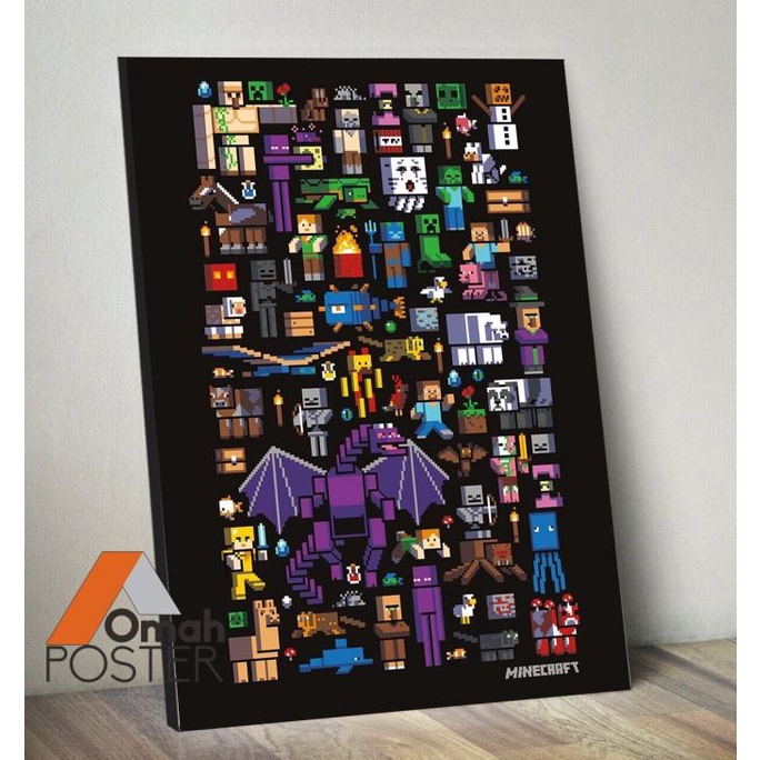 KAYU HIASAN DINDING Wall Decoration - Wooden Poster - MINECRAFT MOBBERY ...