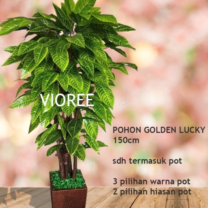 !150 Large Plastic Trees 150cm golden Lucky Artificial Ornamental ...