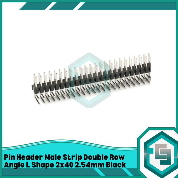 Male HEADER PIN STRIP DOUBLE ROW ANGLE L SHAPE 2X40 2.54MM BLACK | Shopee Philippines