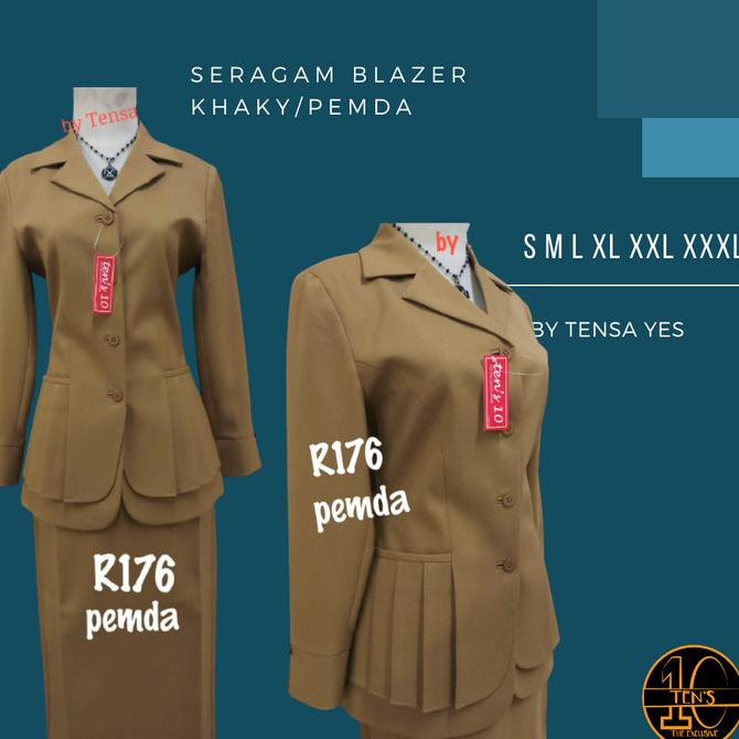 R176 Regional government kheky blazer uniform, pjg skirt suit, imported bhn by Tensa | Shopee ...