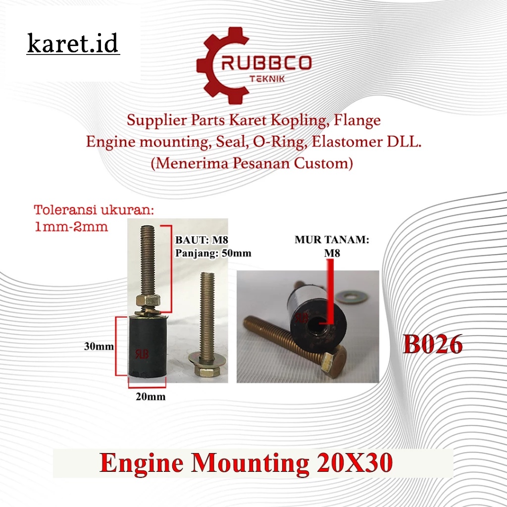 MESIN Engine Mounting / Rubber Engine Mount 20X30 B026 | Shopee Philippines