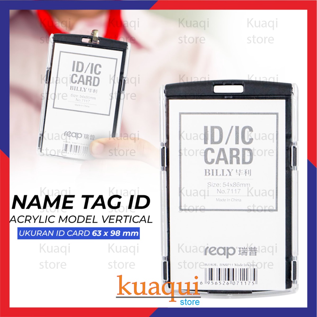 Name Tag Office Acrylic ID Card Model Vertical Card Storage 7117 ...