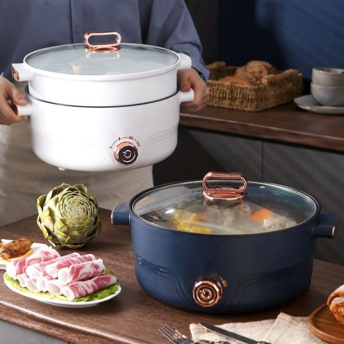 Newest Electric Pot with Steamer 2.2L Multi-Purpose Cooking Pot ...