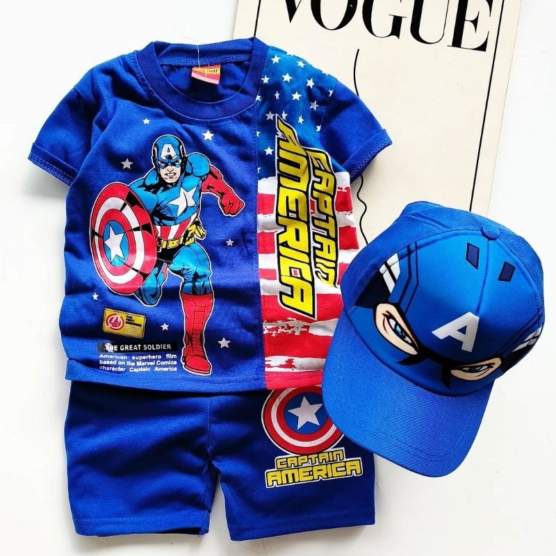 Captain AMERICA CHILDREN'S CLOTHES SUPER HERO DAILY SET WITH MASK AND ...