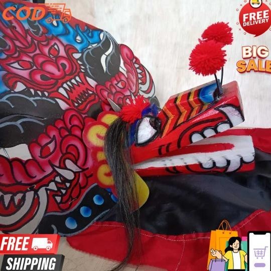 Wooden Barongan Size 2 Children's Jamang Toy Made from Good Patterned ...