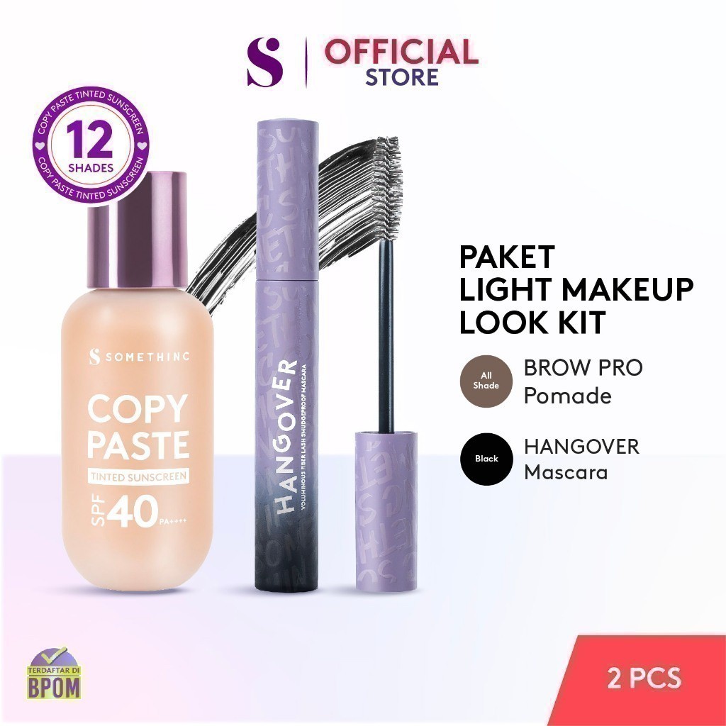 SOMETHINC [2 PCS] Light Makeup Look Kit (Copy Paste Tinted Sunscreen ...