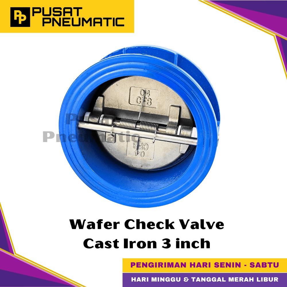 3" Wafer Check Valve Cast Iron CI Double Disc SS 304 PN16 3 Inch ...