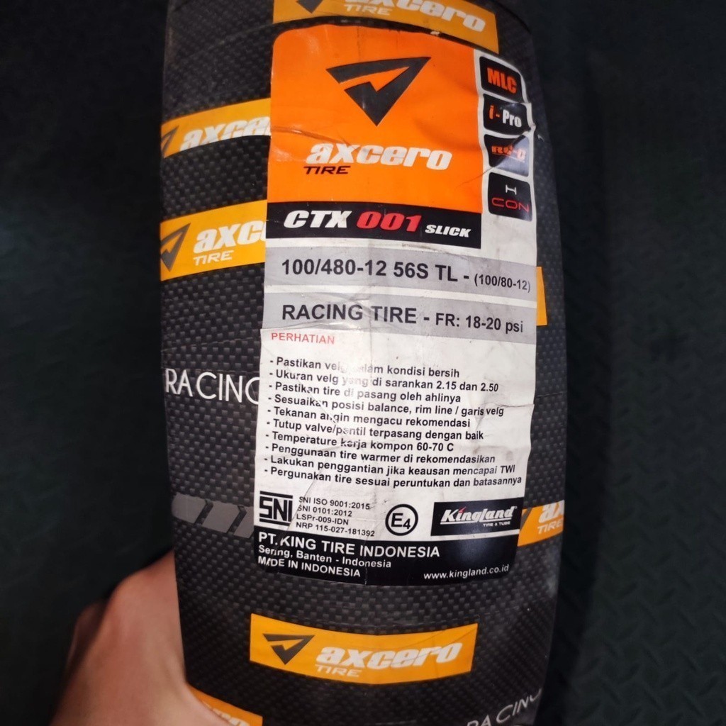 JAGAT Mini Tire GP Slick Kingland Axcero CTX 001 100 480 12 tubeless ...