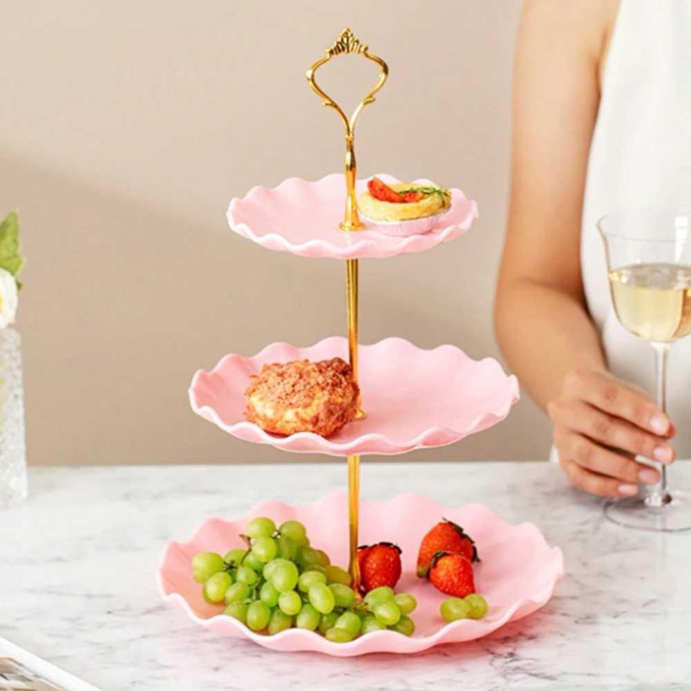 Moonbiffy 3-tier Stacking Cake Rack Detachable Plate Cake Stand Display ...