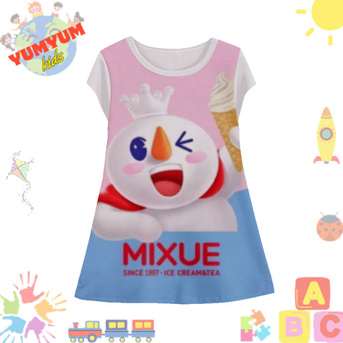 Mixue v1 Girls' Dress Women's Tunic Animated Film Cartoon Mixue 3D ...