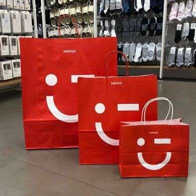 Shopping Bag Miniso Paper Bag Red Paperbag Miniso | Shopee Philippines
