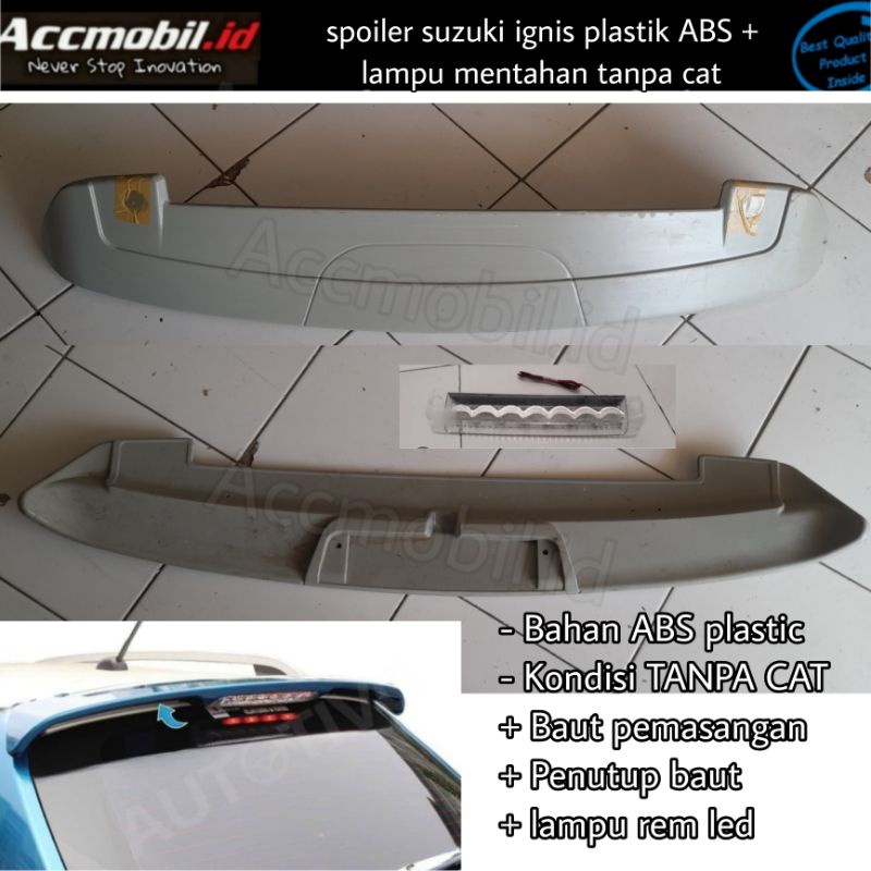 ABS plastic suzuki ignis spoiler + lights without raw paint | Shopee ...