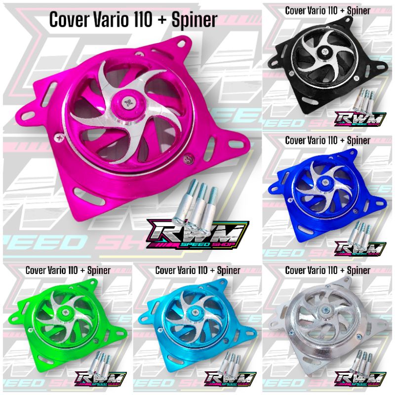 MESIN Radiator Cover set spinner Engine Fan honda vario 110 Aluminum ...