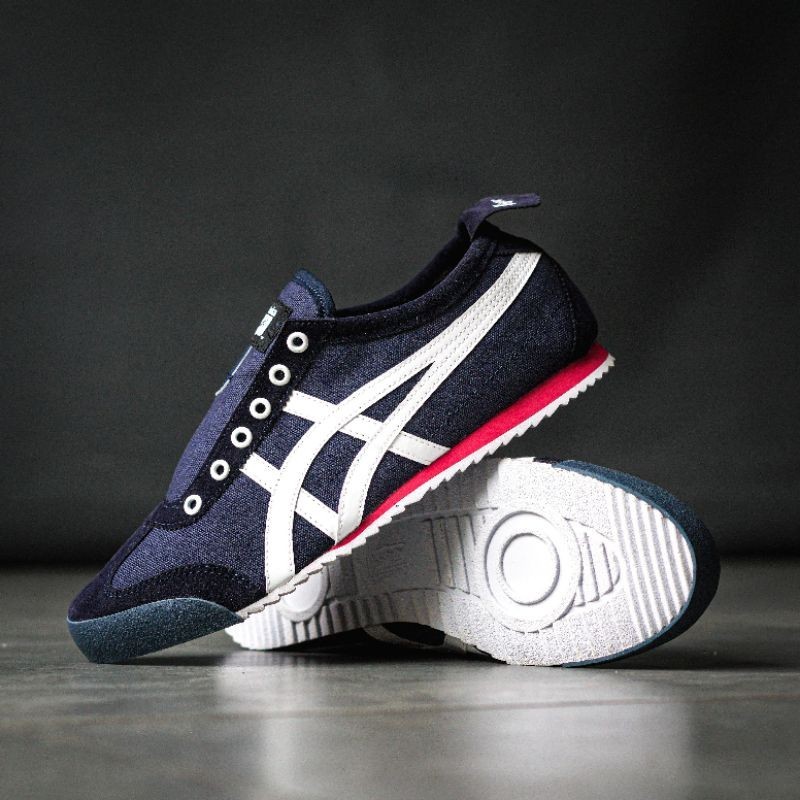 Shoes 0T T1ger Mexico 66 Slip On Navy White Red Original | Shopee ...