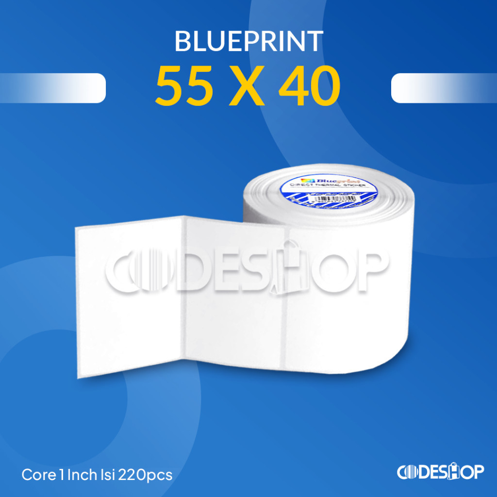 Thermal Sticker Paper 55x40 BLUEPRINT Barcode Label 55 x 40 Contents ...