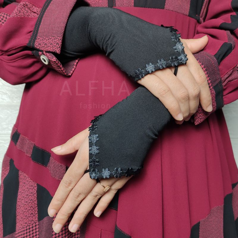 Lace Ring handsock/Muslim fingerless handsock/Muslim Women's Hand socks | Shopee Philippines