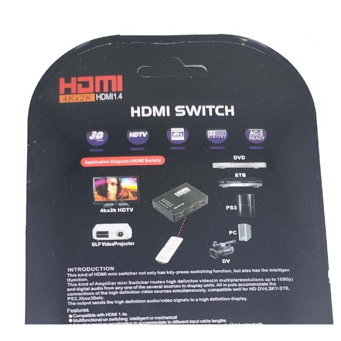 Hdmi Switcher 3 Port 1080P Input 1 Line Output 3 Line With Remote Best ...