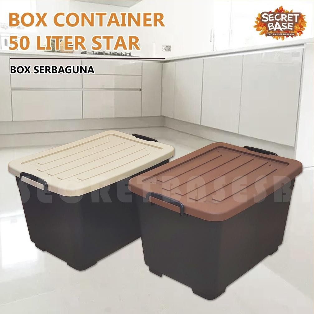 50 LITER STAR Box+Wheels - Plastic Box Container/Container Box | Shopee ...