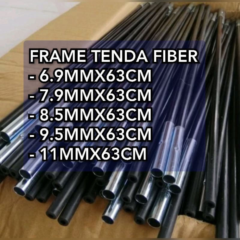 TENDA FIBER TENT FRAME 6.9/7.9/8,5/9.5/11MM LENGTH 63CM/ TENT POLE ...