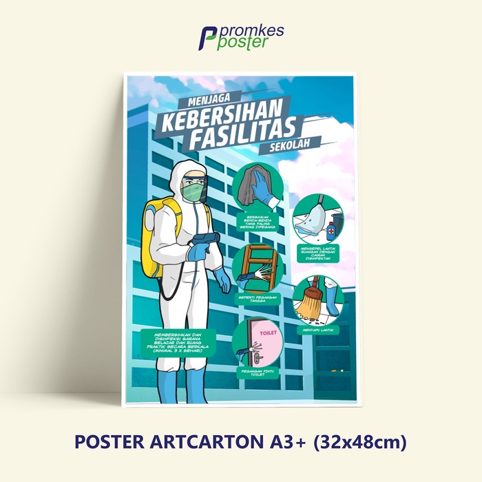 School PHBS Poster Maintains School Facilities Cleanliness | Shopee ...
