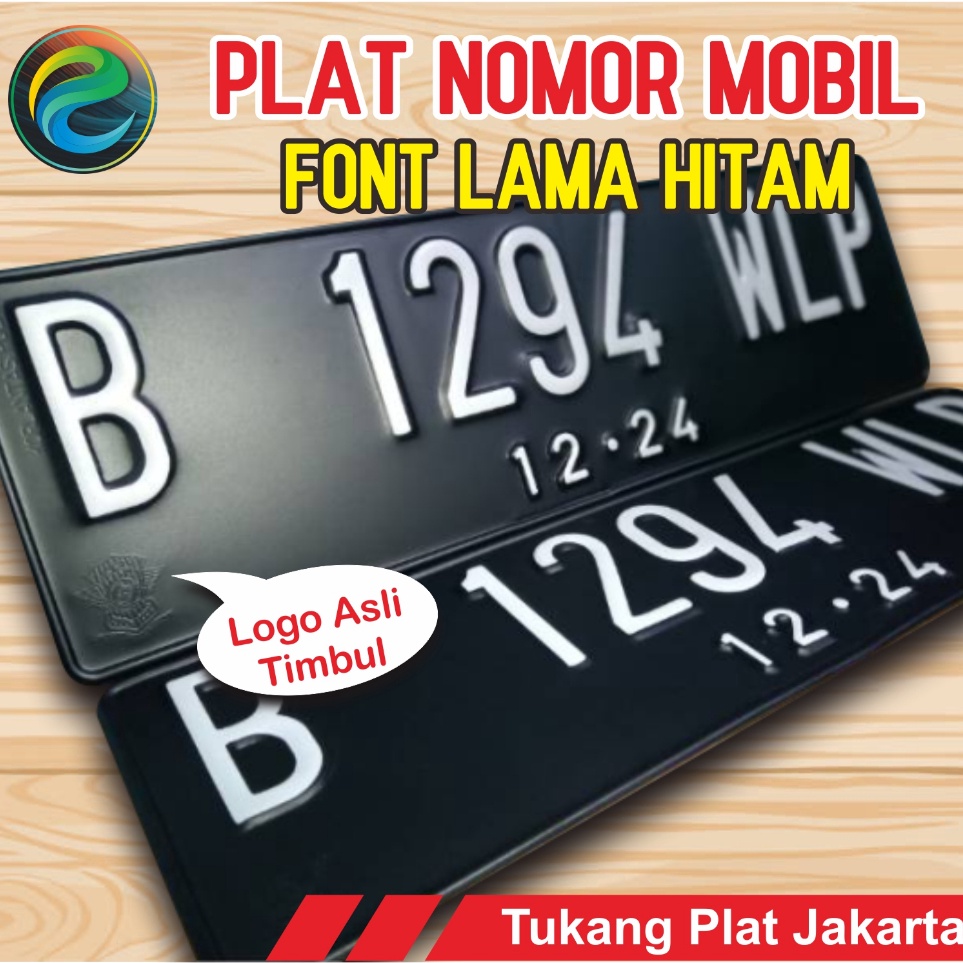 HITAM Fq Car Number Plate Black Original Standard LOGO Embossed Car ...