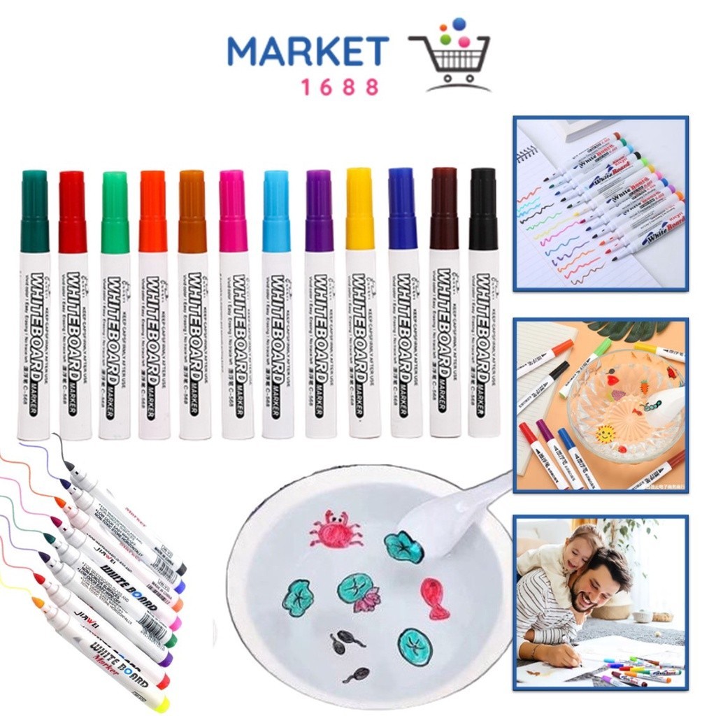 Market1688 Magic Marker Floating IN Water 8 IN 1 Whiteboard Marker ...