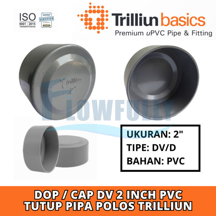Dop CAP DV 2 INCH TRILLION PVC PLAIN LID D 2 DIM PARALON PIPE | Shopee ...