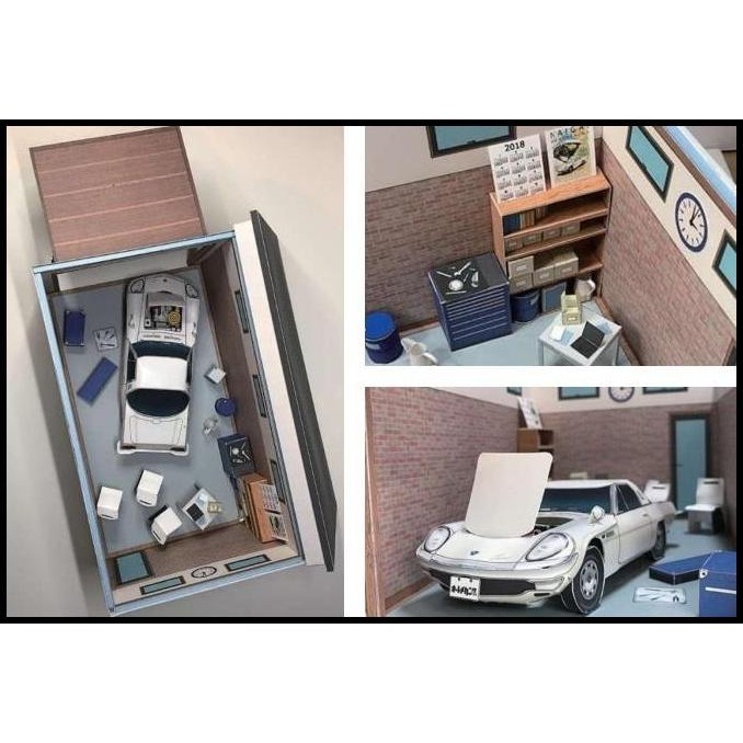 Best DEAL DIY PAPERCRAFT DIORAMA GARAGE Pattern Sheet AUTO MECHANIC ...