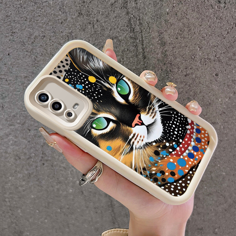 OPPO A55 Phone Case HP Case Cat Pattern Protective Silicone Case Anti ...
