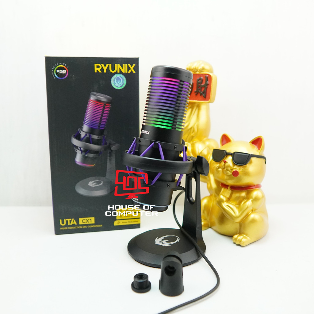 MICROPHONE SADES RYUNIX UTA CX1 RGB CONDENSER WITH NOISE REDUCER ...