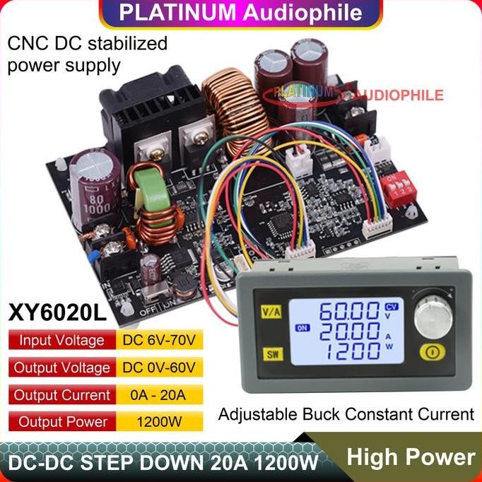 DC-DC STEP DOWN 1200W 20A DIGITAL ADJUSTABLE BOOST CONVERTER HIGH POWER ...