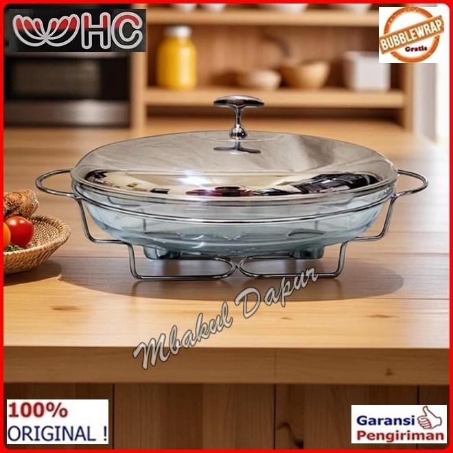 Heat Resistant Glass Serving Container 3 Liter TLS Glass Buffet Oval ...