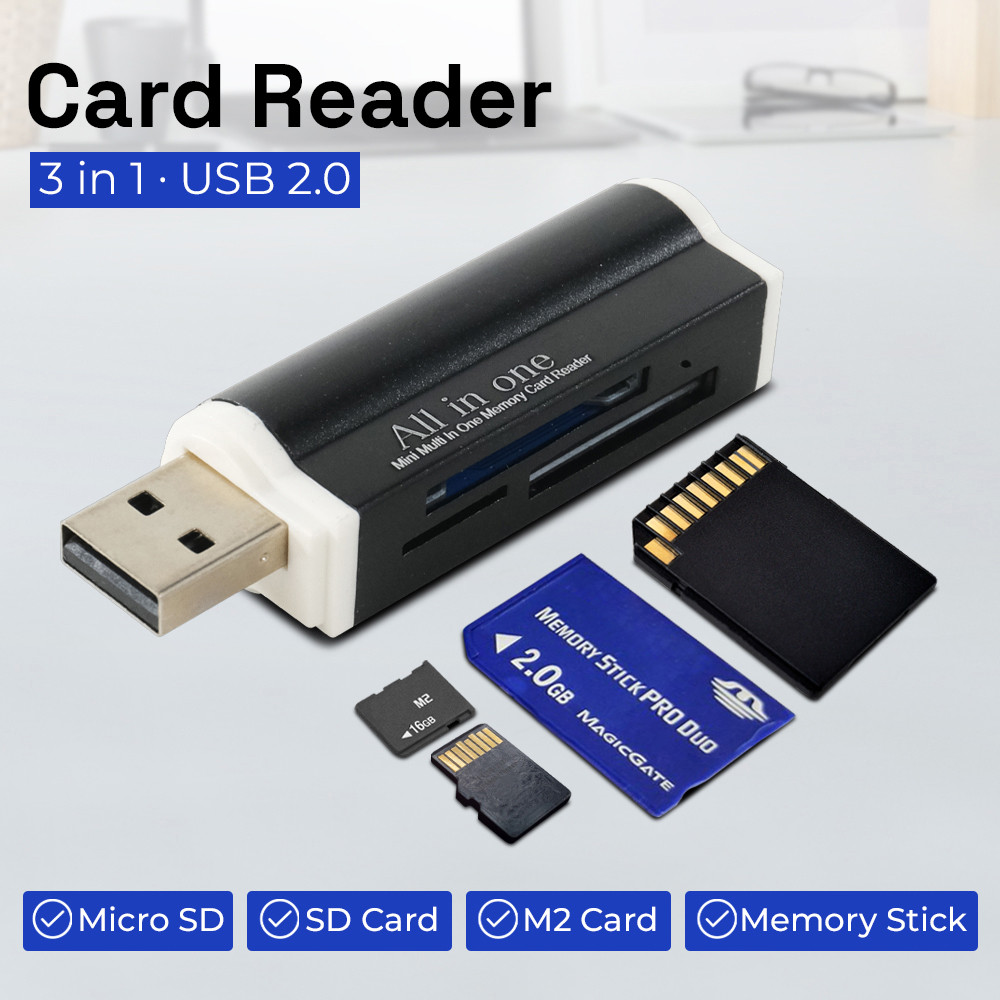 All in One Card Reader 3in1 USB 2.0 OTG MicroSD M2 MMC | Shopee Philippines