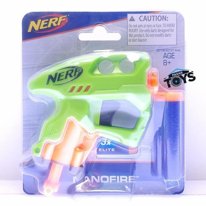 Nerf NanoFire Blaster Green Single-Shot Blaster with Dart Storage ...