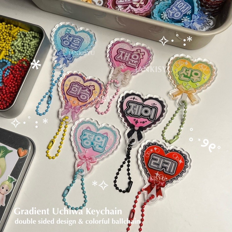 GANTUNGAN Uchiwa Enhypen Keychain Acrylic Double Sided Bag Keychain ...