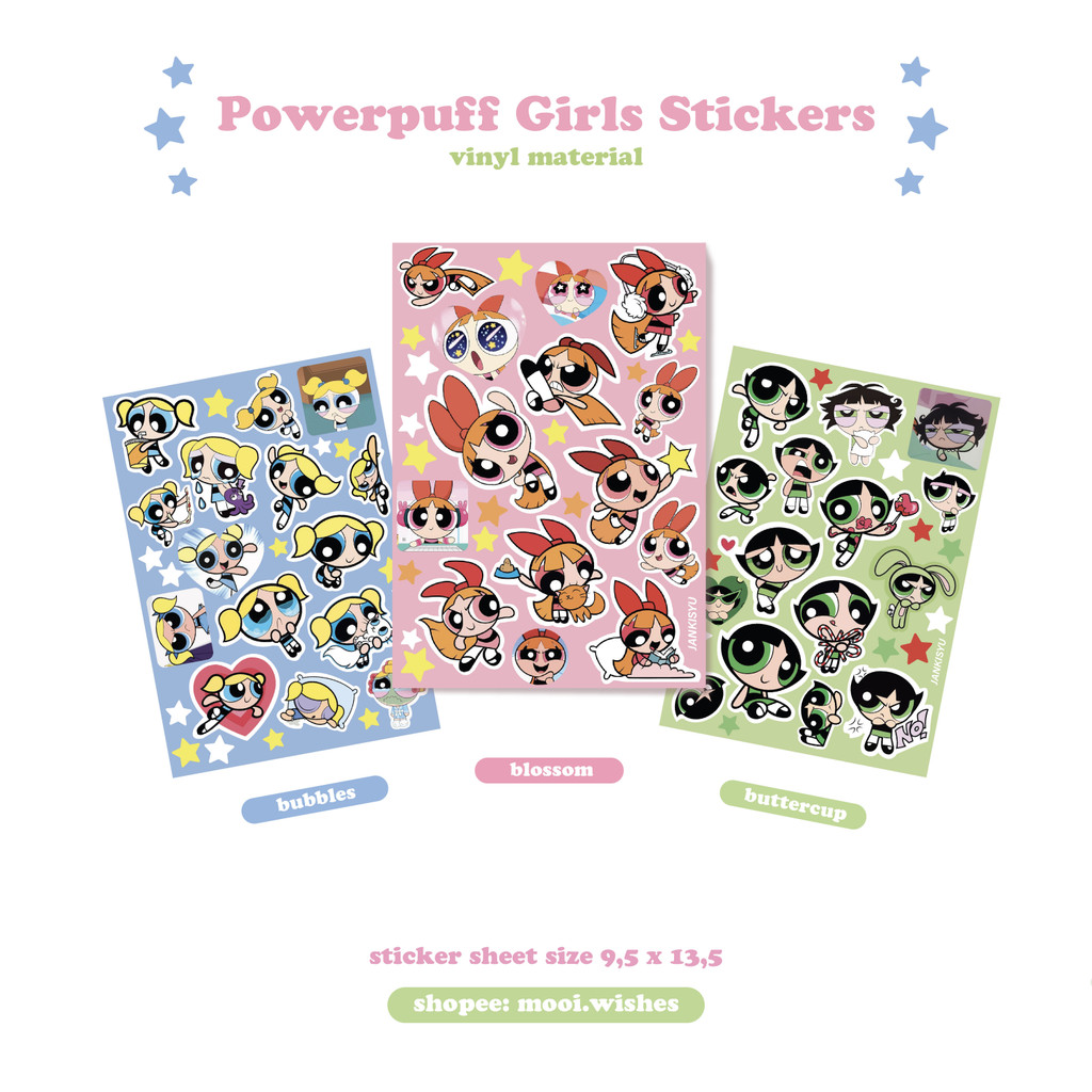 Powerpuff Girls Sticker Sheet Deco Phone Laptop Journaling Penpal ...