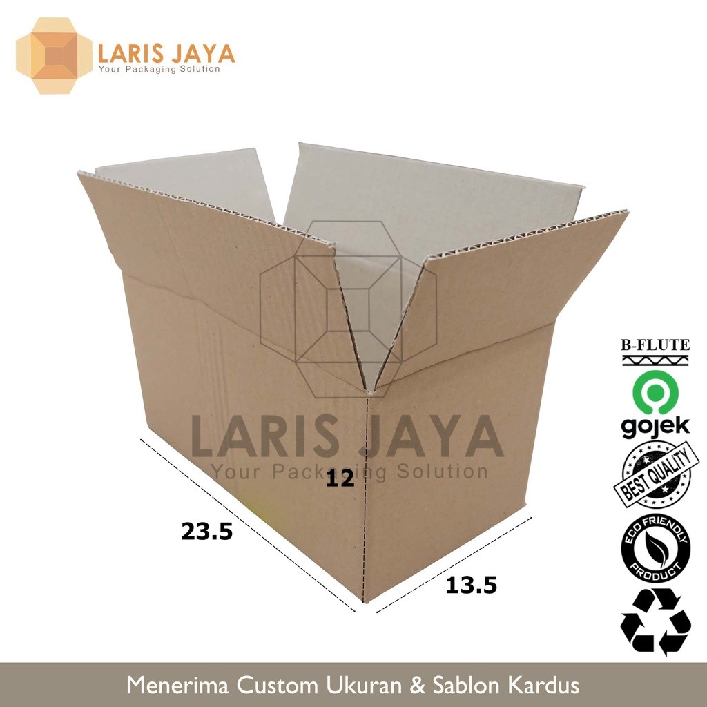 Cardboard Box Single Wall Packing Box 23.5 x 13,5 x 12 cm (Cardboard 23.5 x 13.5 x 12 cm ...