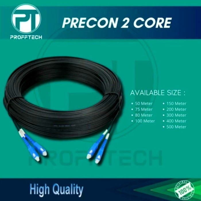FIBER OPTIC CABLE / OPTIC 2 CORE FO SC PRECON FTTH OUTDOOR 50 80 100 ...