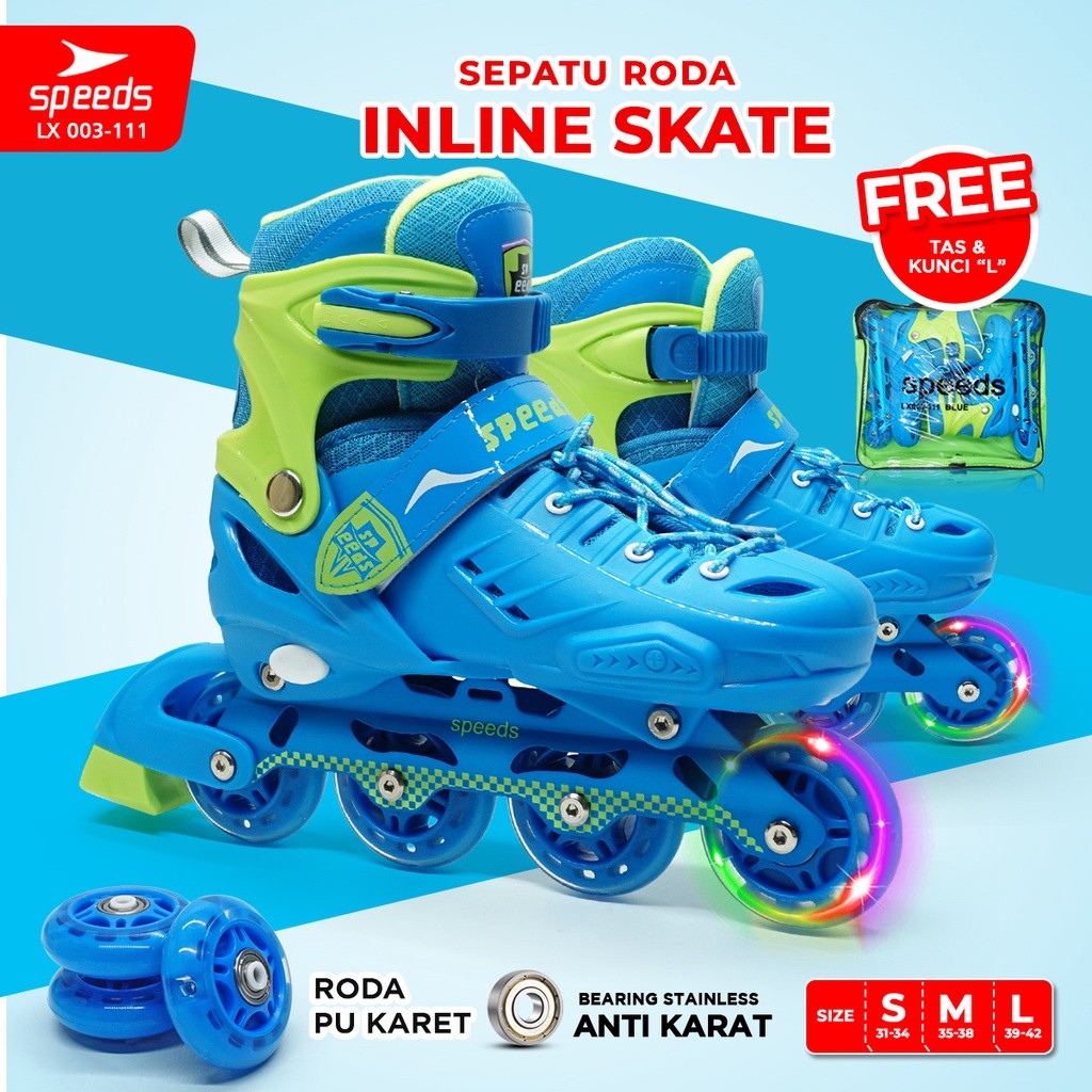 Speeds Children's/Adult Inline Roller Skates Full PU Rubber Roller ...