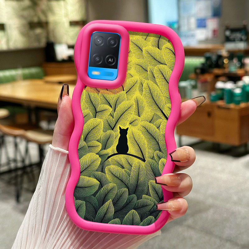 HIJAU HP Cellphone Casing for OPPO A54 Protective Case Big green leaf ...