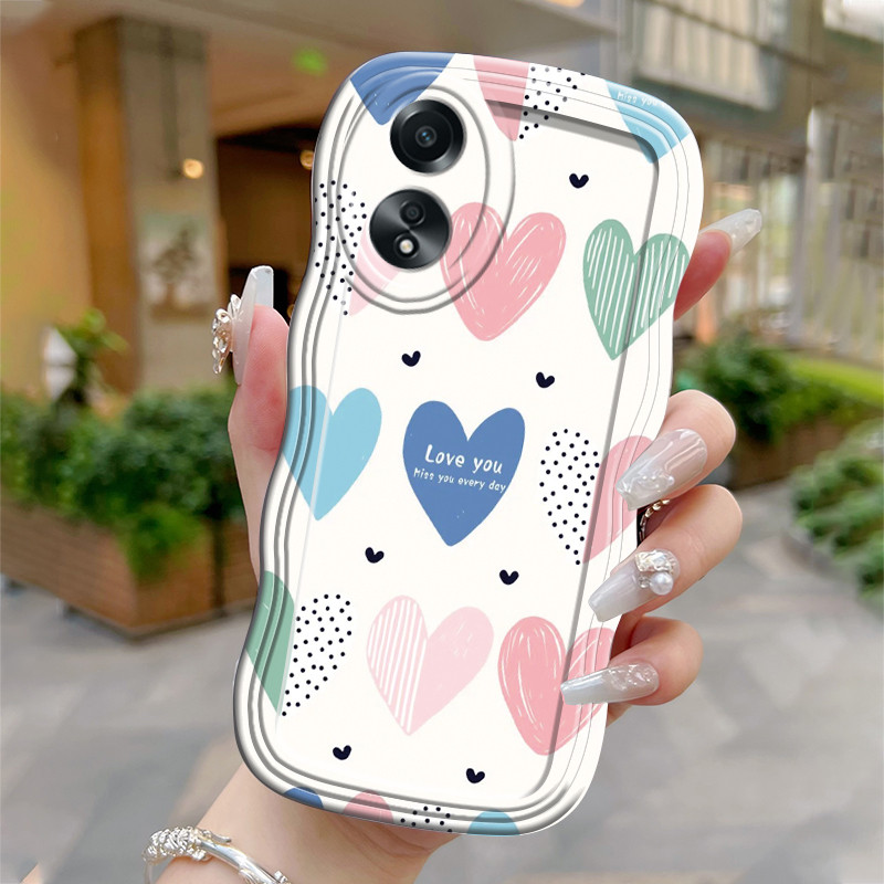 HP Phone Case For OPPO A58 4G Case Colored Phone Protective Case Heart ...
