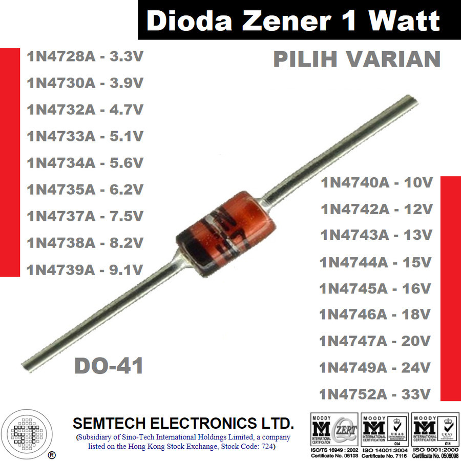 Zener DIode 1 Watt 1W 1N4749A - 24V | Shopee Philippines