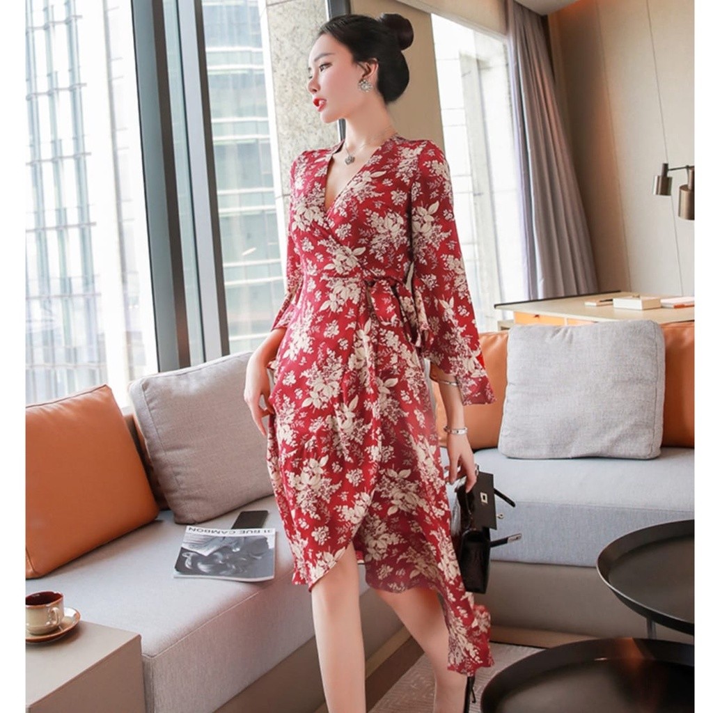 MERAH Chinese New Year Cheongsam Dress Women Chinese New Year Dres ...